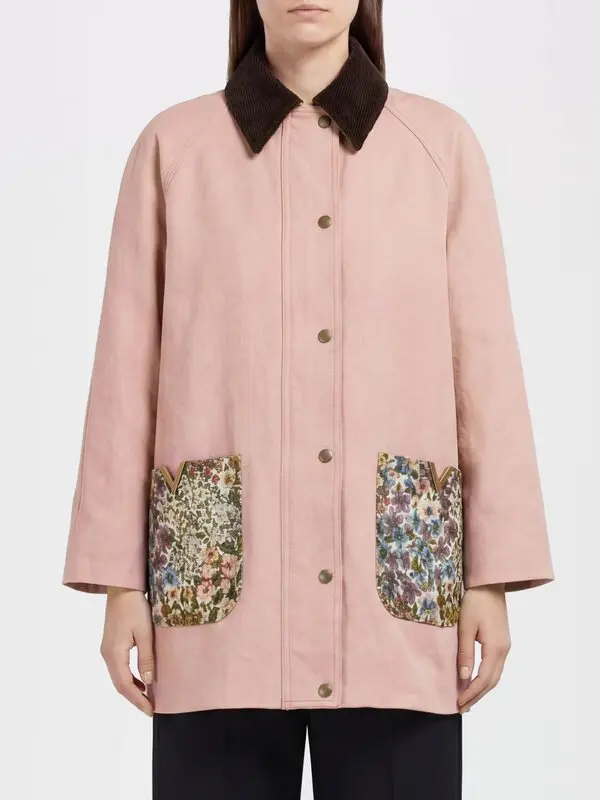 Valentino Garavani Cotton And Linen Jacket With Floral Pockets