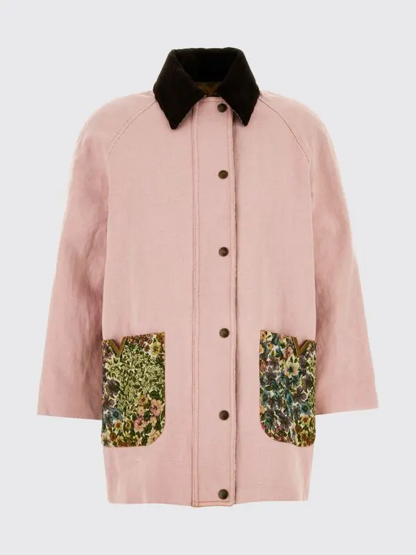 Valentino Garavani Cotton And Linen Jacket With Floral Pockets