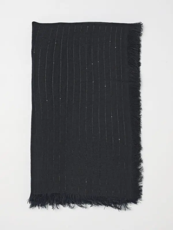 Fabiana Filippi Linen And Lurex Scarf - Blue