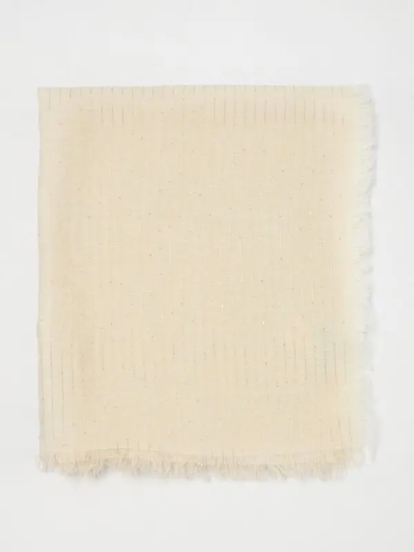 Fabiana Filippi Linen And Lurex Scarf - Butter