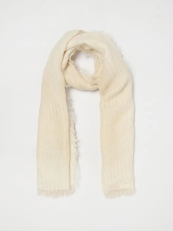 Fabiana Filippi Linen And Lurex Scarf - Butter