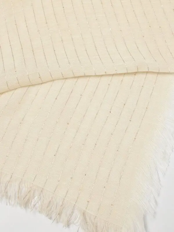 Fabiana Filippi Linen And Lurex Scarf - Butter