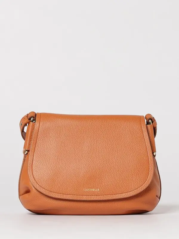 COCCINELLE Rebekka Hammered Leather Bag - Orange
