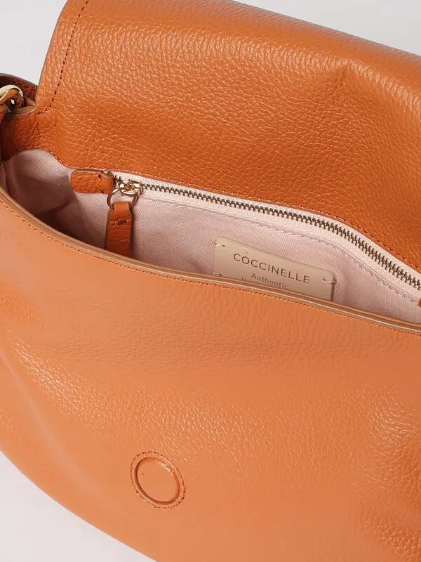 COCCINELLE Rebekka Hammered Leather Bag - Orange