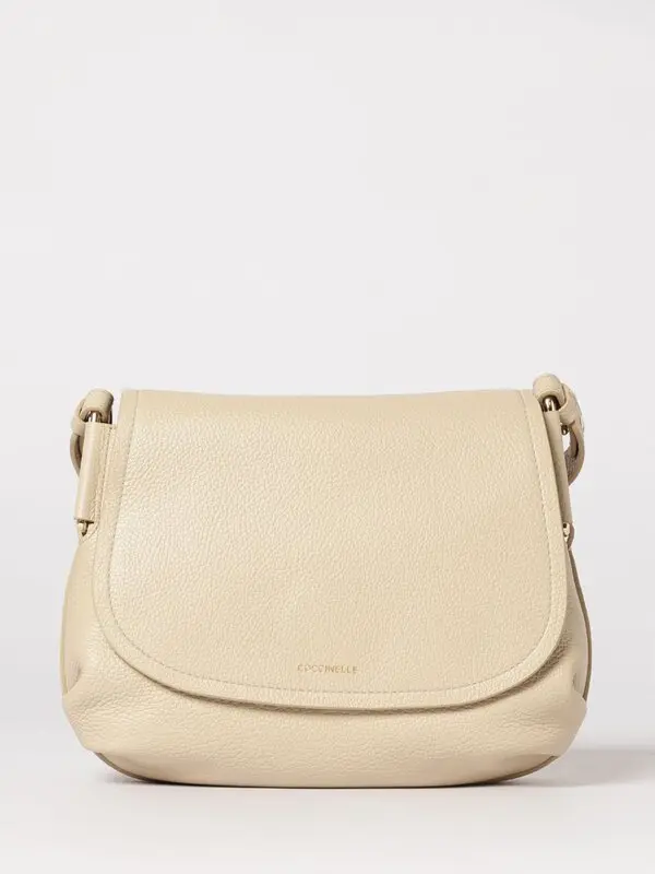 COCCINELLE Rebekka Hammered Leather Bag - Sand