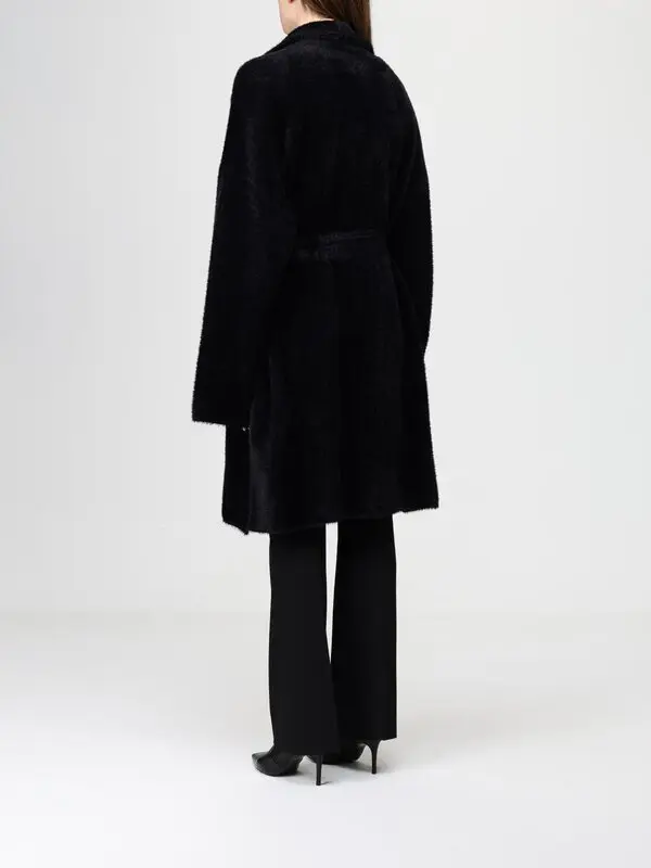 Pinko Fur Coat With Belt Detail