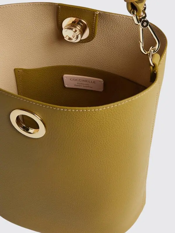 COCCINELLE Nikla Grained Leather Bucket Bag - Green