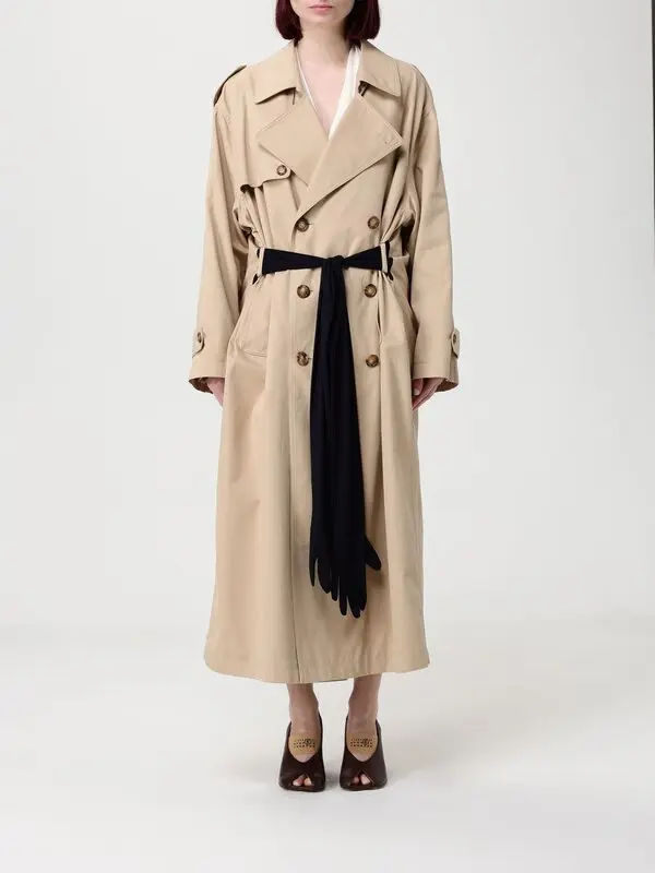 MAISON MARGIELA Double Breasted Cotton Oversized Trench Coat