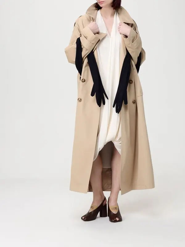 MAISON MARGIELA Double Breasted Cotton Oversized Trench Coat