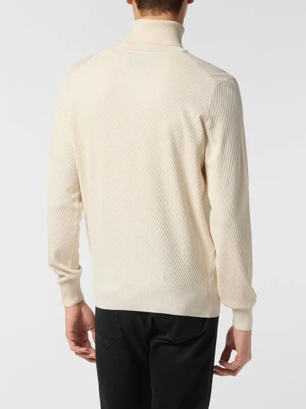 Philipp Plein Merino Wool And Silk Blend Turtleneck Jumper - White