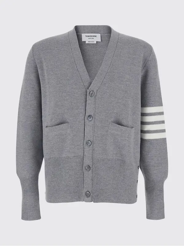Thom Browne Wool V-neck Cardigan With 4-bar Detail