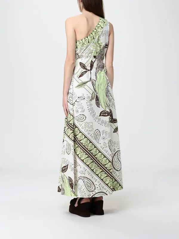 Tory Burch Printed Cotton One Shoulder Dress