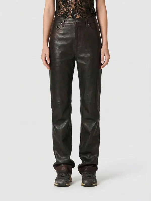 GOLDEN GOOSE Straight Leather Trousers