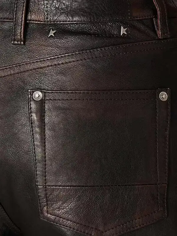 GOLDEN GOOSE Straight Leather Trousers
