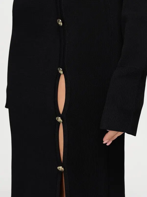 Versace Knit Dress With Button Detail And Slit