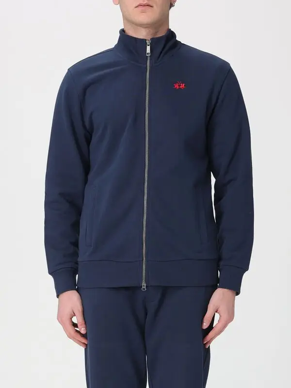LA MARTINA Cotton Zip Up Sweatshirt - Blue