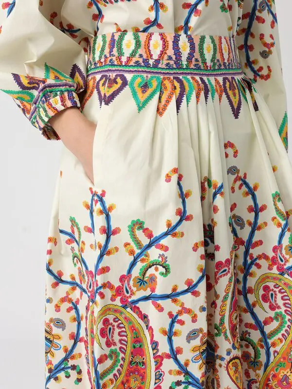 Etro Cotton Midi Skirt With Paisley Print - White