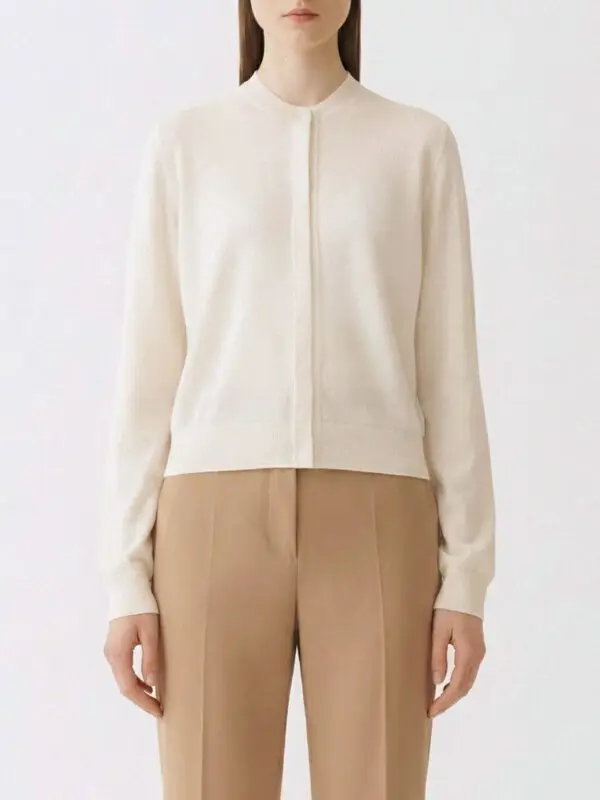 Fabiana Filippi Virgin Wool And Cotton Crew Neck Cardigan
