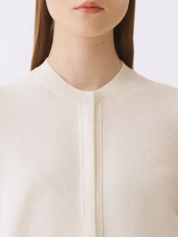 Fabiana Filippi Virgin Wool And Cotton Crew Neck Cardigan