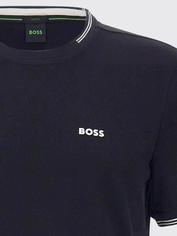 BOSS Cotton T-shirt With Logo - Blue