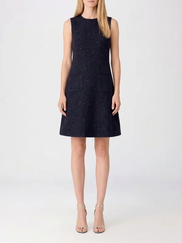 Fabiana Filippi Sleeveless A-line Cotton Blend Mini Dress - Blue