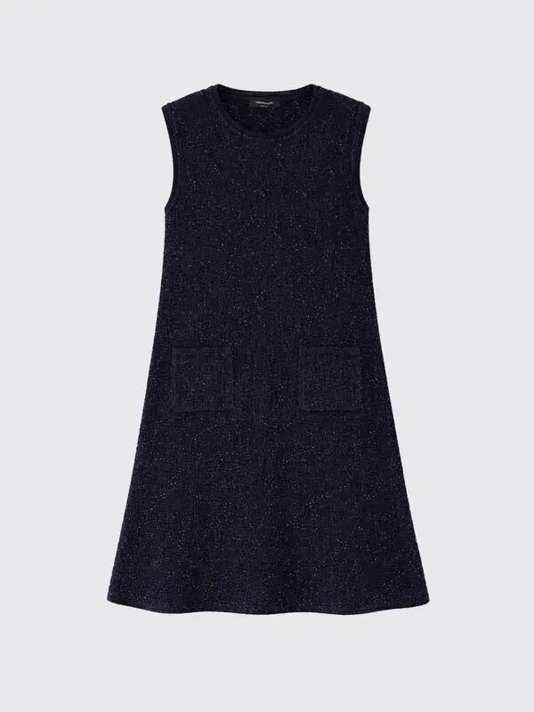 Fabiana Filippi Sleeveless A-line Cotton Blend Mini Dress - Blue