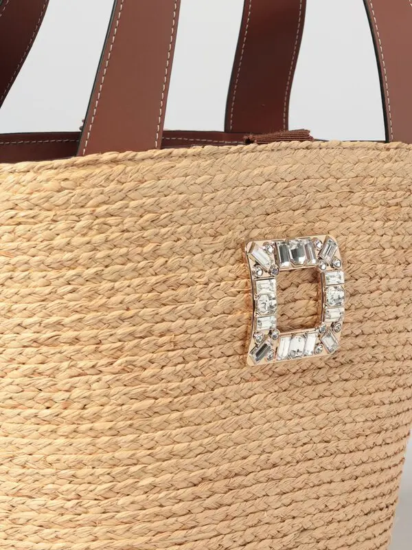 ROGER VIVIER Raffia Shoulder Bag With Jewel Buckle