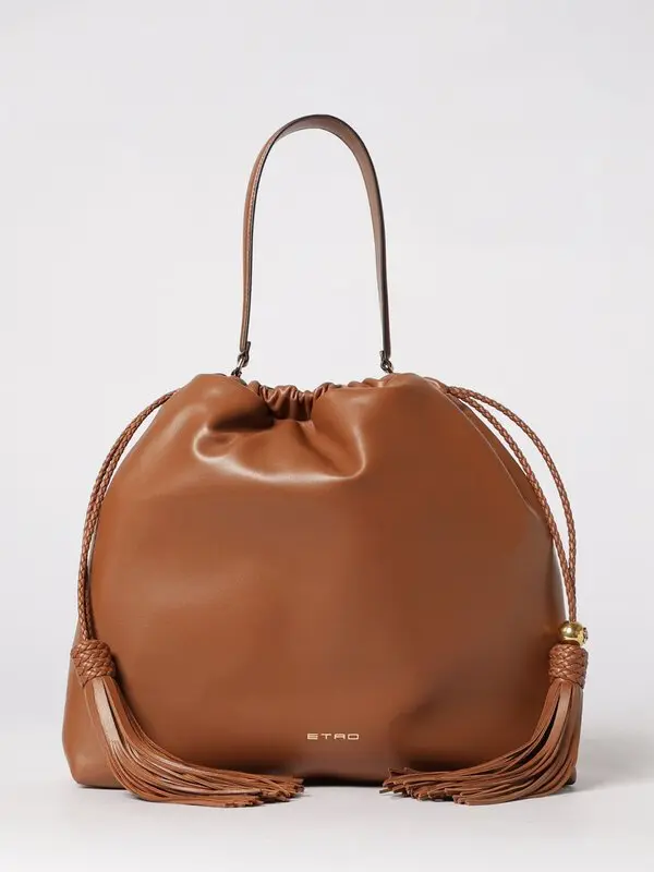 Etro Kalispera Large Leather Shoulder Bag With Tassels