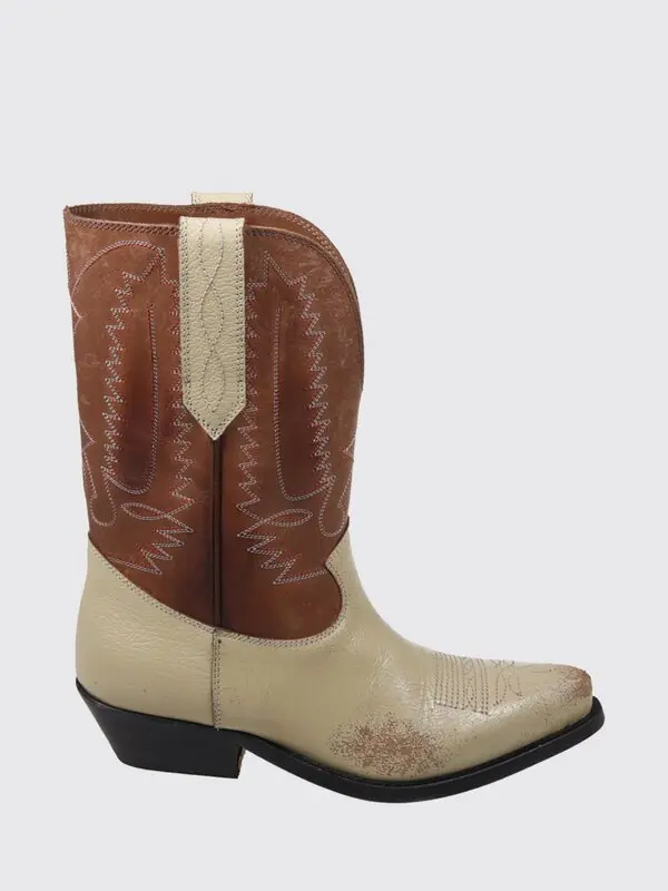 GOLDEN GOOSE Wish Star Leather Boots - Natural