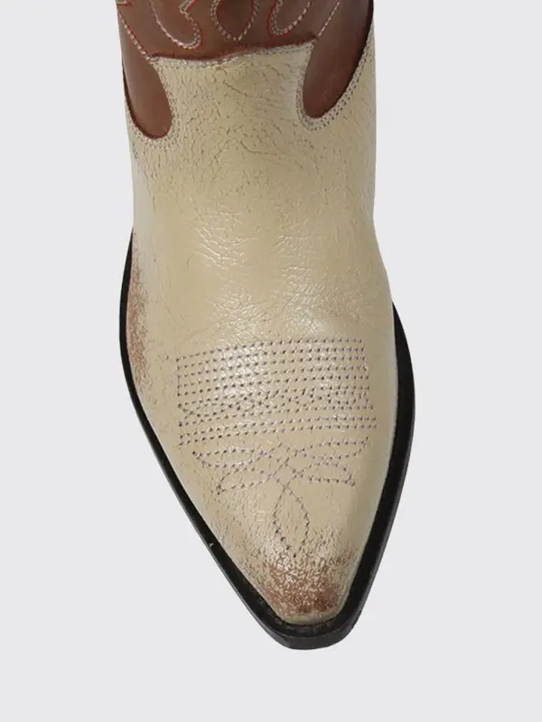 GOLDEN GOOSE Wish Star Leather Boots - Natural