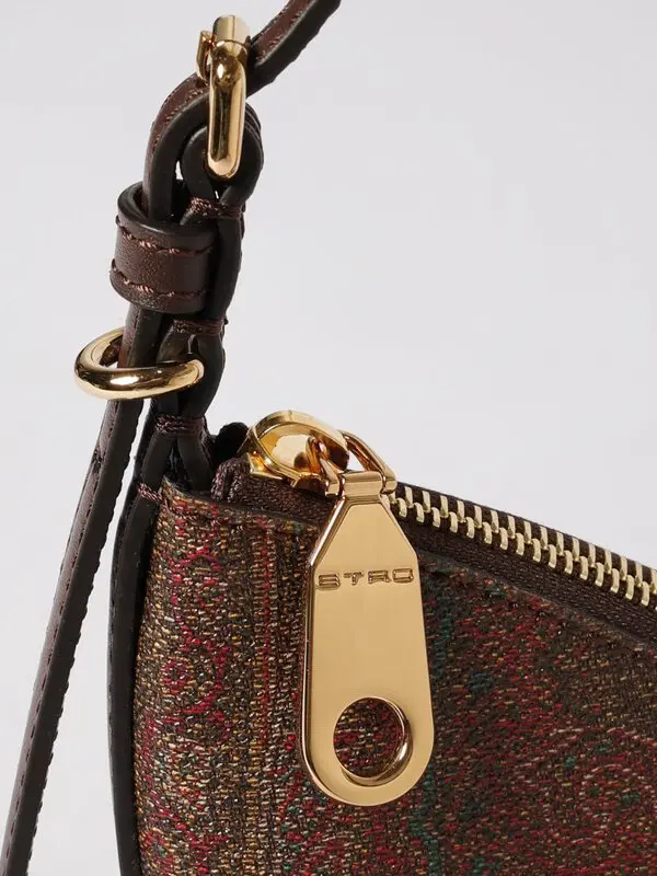 Etro Essential Paisley Print Coated Cotton Shoulder Bag - Brown