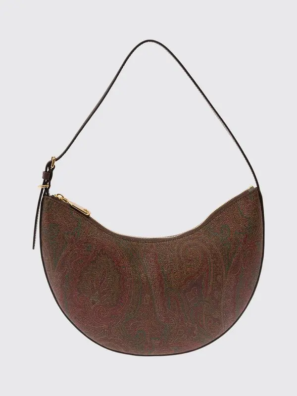 Etro Essential Paisley Print Coated Cotton Shoulder Bag - Brown
