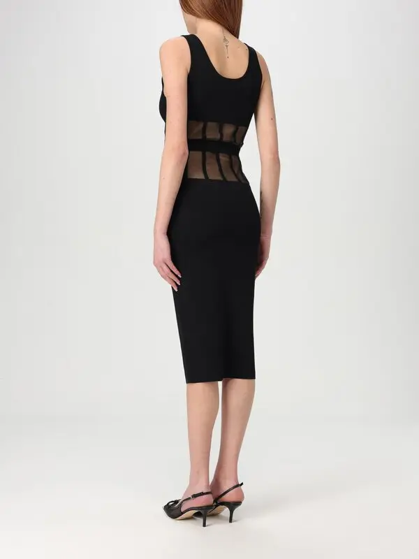 Elisabetta Franchi Sheer Paneled Midi Dress