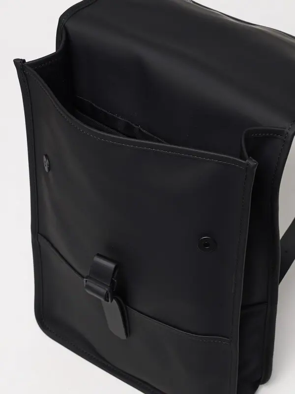 Rains Puffed Mini Backpack In Waterproof Pu - Black