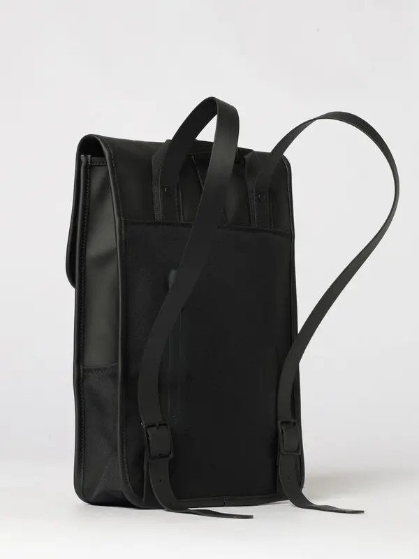 Rains Puffed Mini Backpack In Waterproof Pu - Black