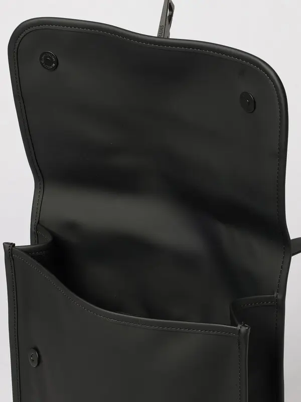 Rains Puffed Mini Backpack In Waterproof Pu - Black