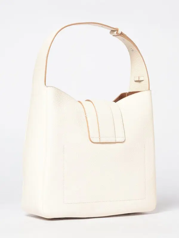 Hogan Grained Leather Hobo Shoulder Bag - White