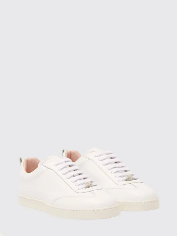 Fabiana Filippi Natural Grain Leather Lace-up Sneakers