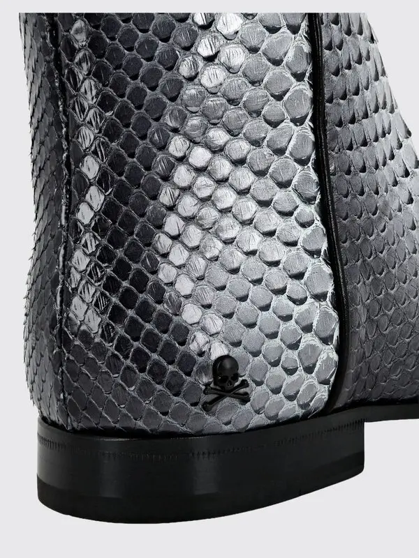 Philipp Plein Python Leather Ankle Boot - Silver