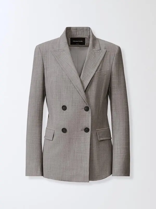 Fabiana Filippi Double-breasted Virgin Wool Blazer