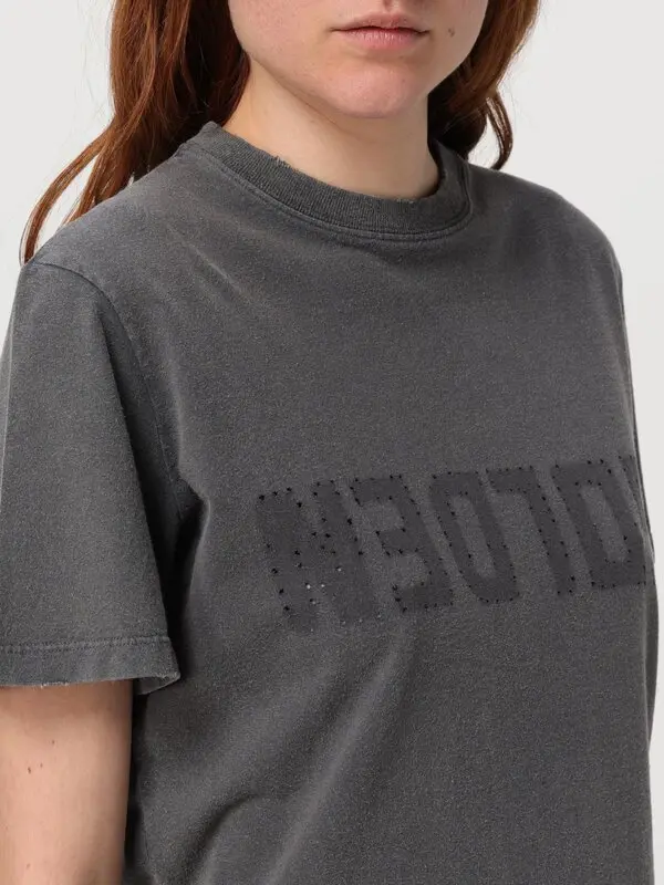 GOLDEN GOOSE Cotton T-shirt With Rhinestone Logo