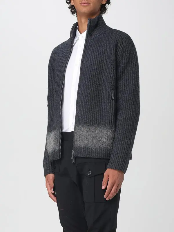 Dsquared2 Zip-up Ribbed Knit Jumper