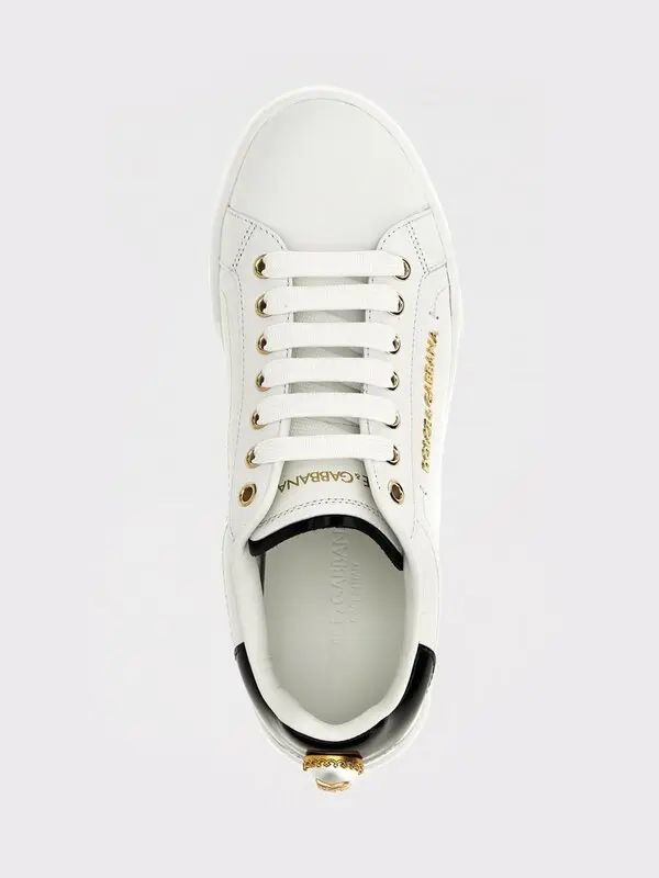 Dolce & Gabbana Lace-up Leather Sneakers - White