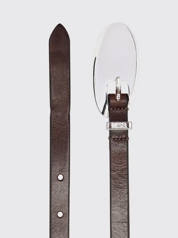 DIESEL® Leather Belt With Silver-tone Buckle