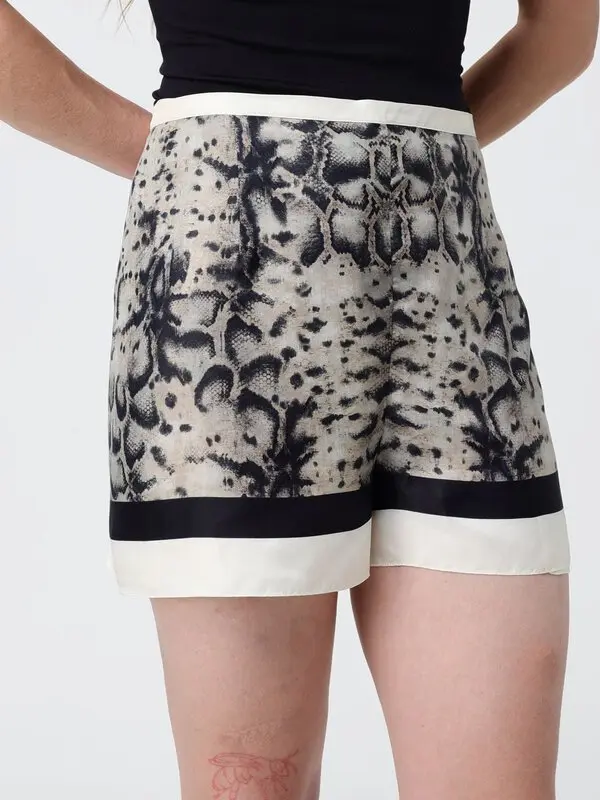 Pinko Satin Shorts With Snake Print