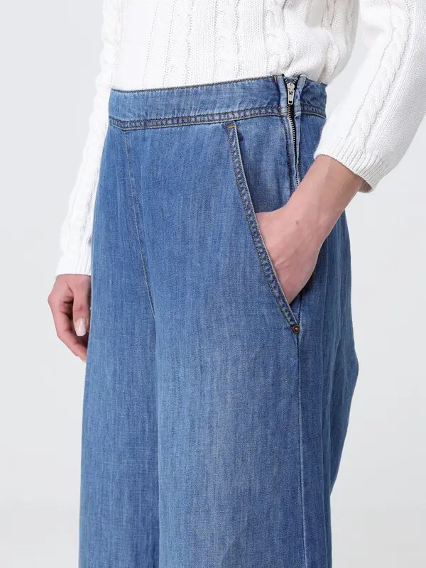 Pinko Cotton Denim Palazzo Jeans
