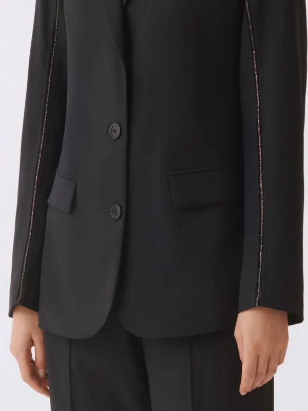 Fabiana Filippi Single-breasted Virgin Wool Blazer - Blue