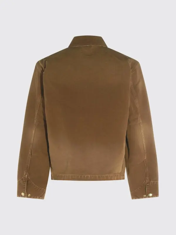 Carhartt Work In Progress Og Arcan Cotton Shirt Jacket With Zip And Patch Pockets - Brown