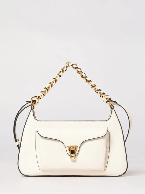 COCCINELLE Beat Generation Grained Leather Bag - Pearl