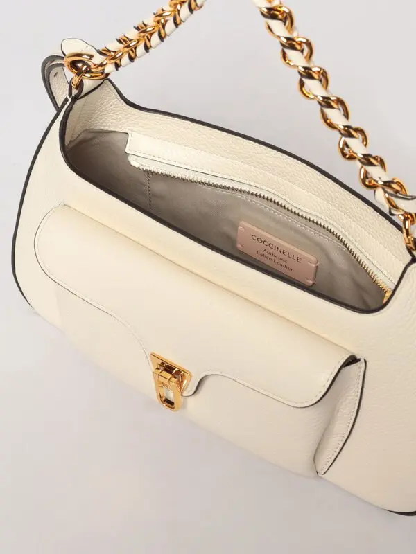 COCCINELLE Beat Generation Grained Leather Bag - Pearl